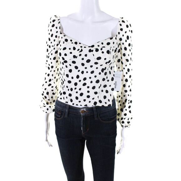 Reformation | Tops | Reformation Womens Long Sleeve Polka Dot Smocked ...